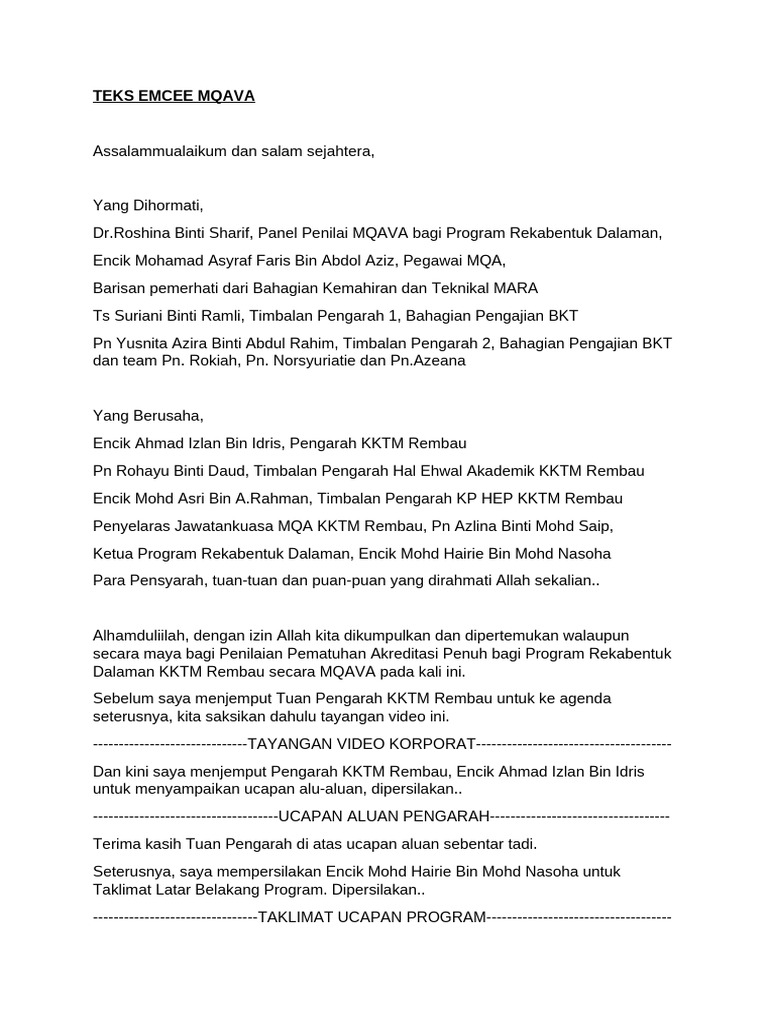 Teks Emcee Mqava | PDF
