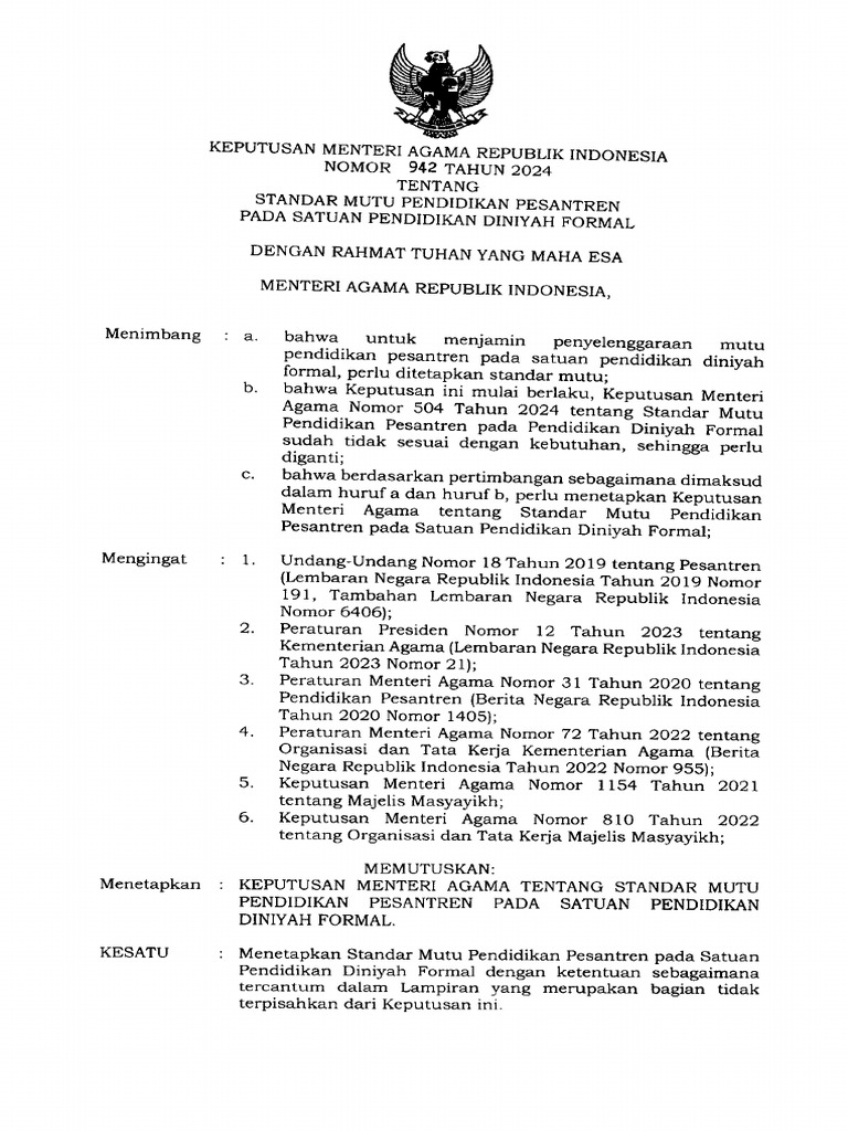 KMA No 942 Standar Mutu PDF (Stempel) | PDF