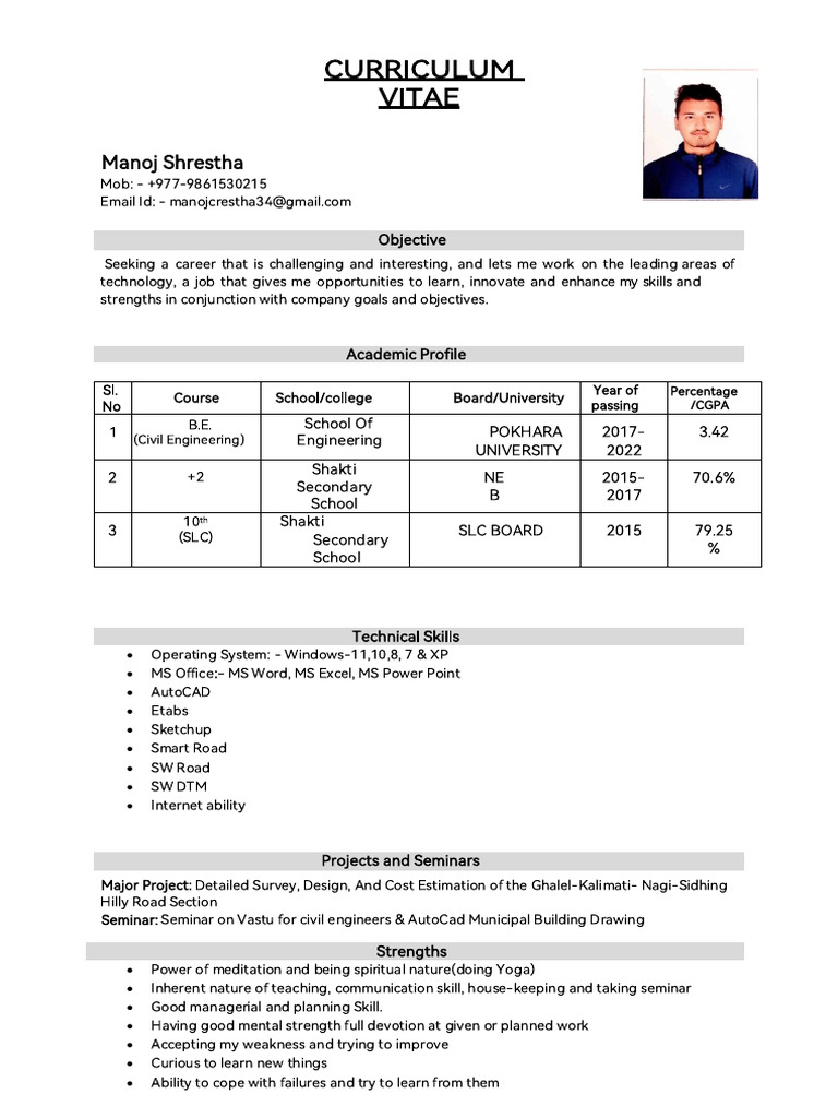 manoj new cv | PDF