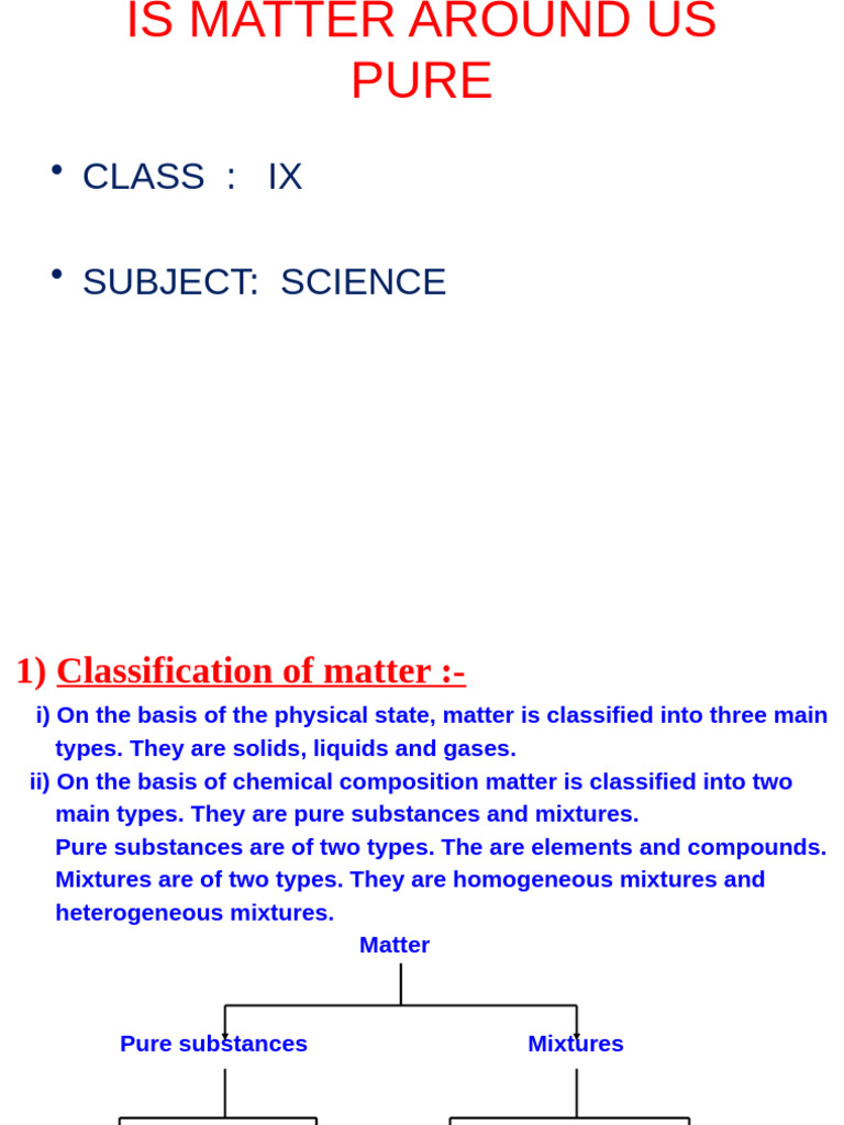 Is Matter Around Us Pure by OTHER SOURCE | PDF | Mixture | Chemical ...