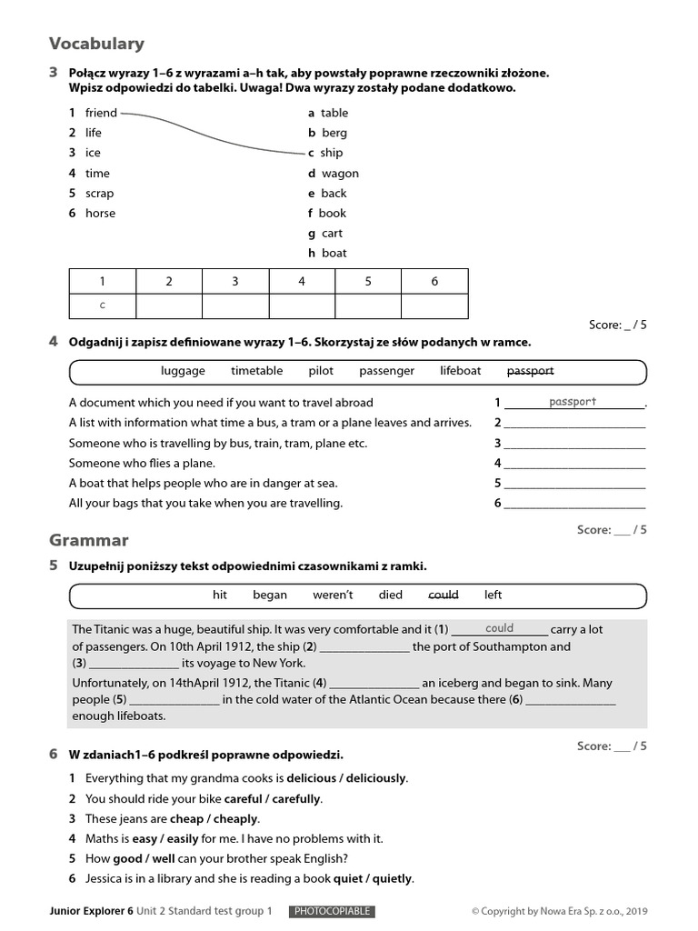 Toaz Info Junior Explorer 6 Testy Unit 2 Pr Pdf Water Transport