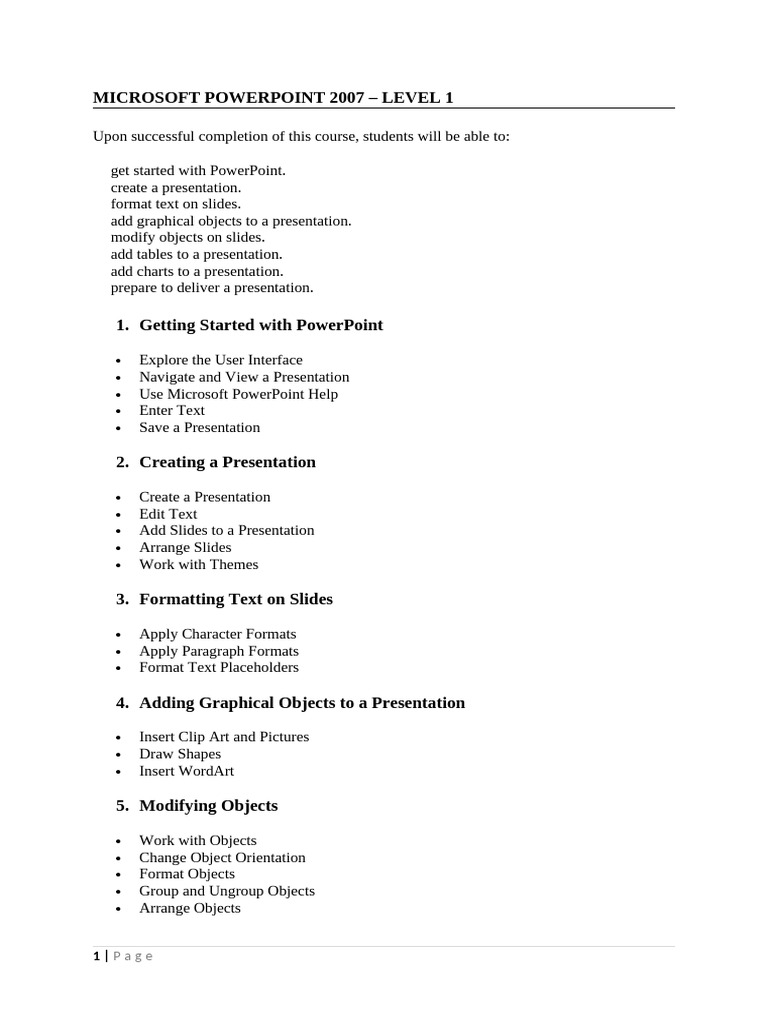 Microsoft Powerpoint 2007 | PDF | Microsoft Power Point | Microsoft