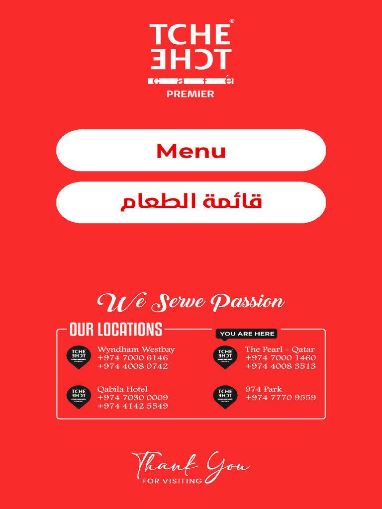 Tche Tche Premier - Menu - Pearl Qatar | PDF