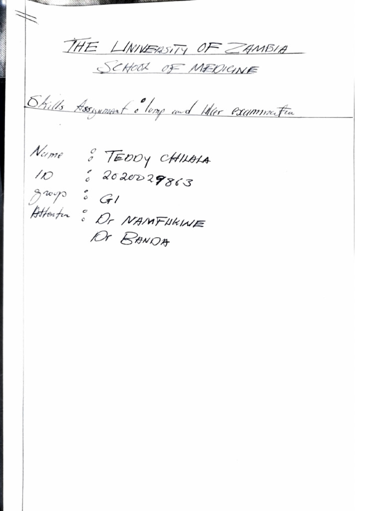 Lump and Ulcer Examination | PDF