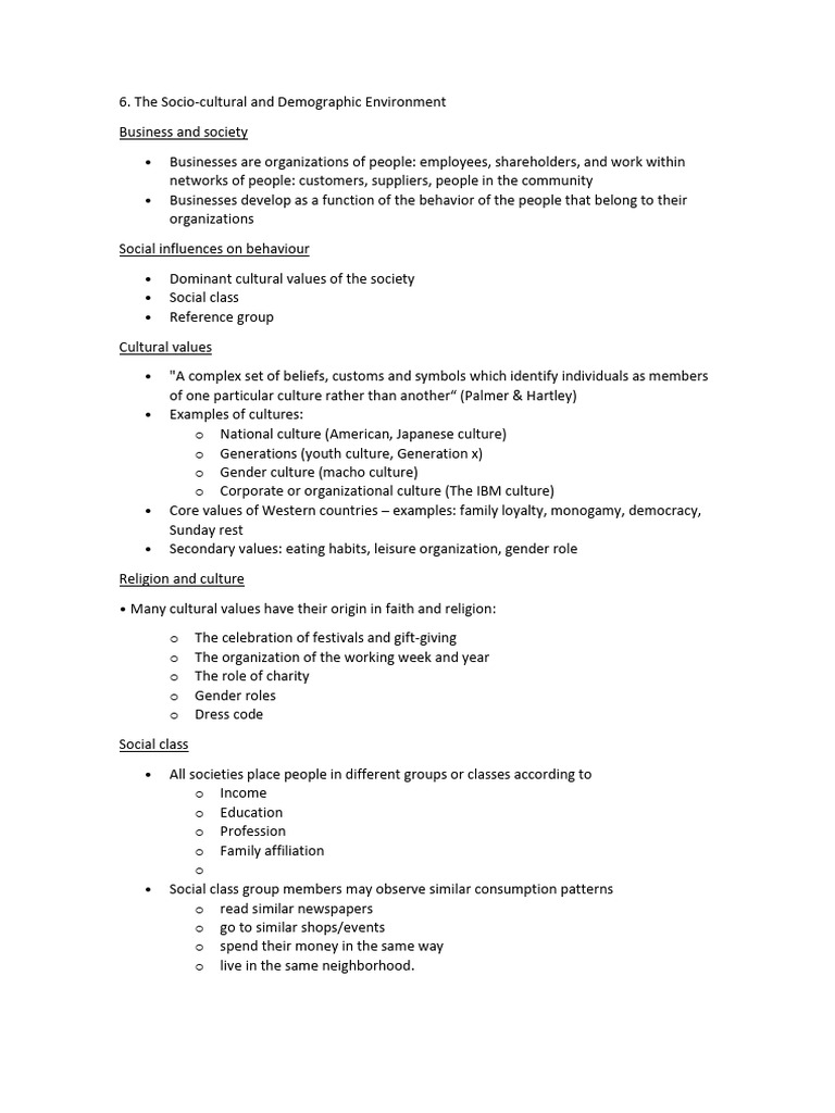 6 IBM TOPIC Social-Cultural and Demo. Environment | PDF | Family | Human Migration