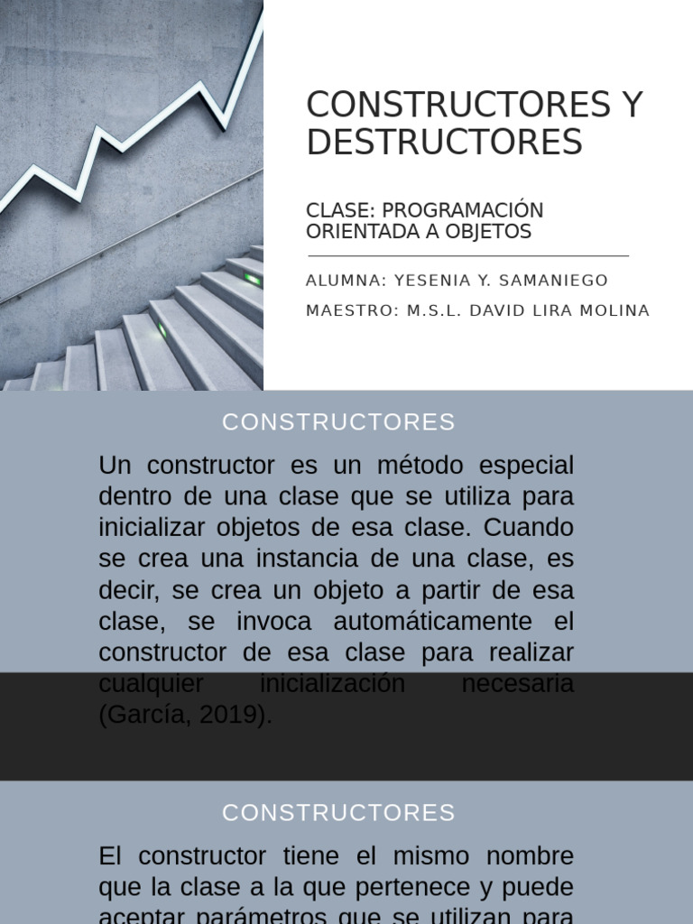 Constructores y Destructores | PDF | Programación | Constructor (Programación Orientada a Objetos)