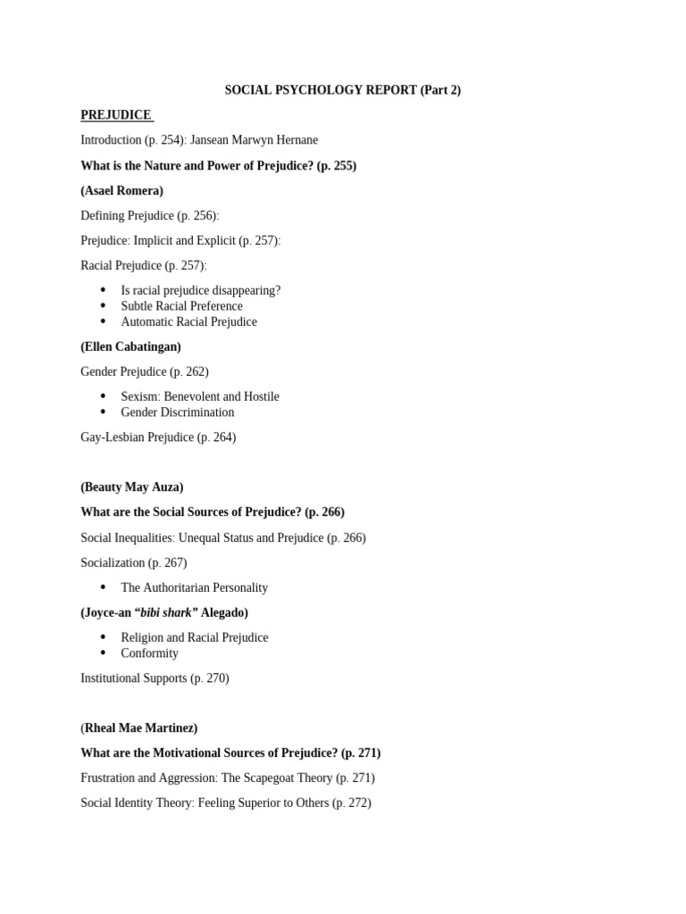 SOCIAL PSYCHOLOGY Part 2 | PDF