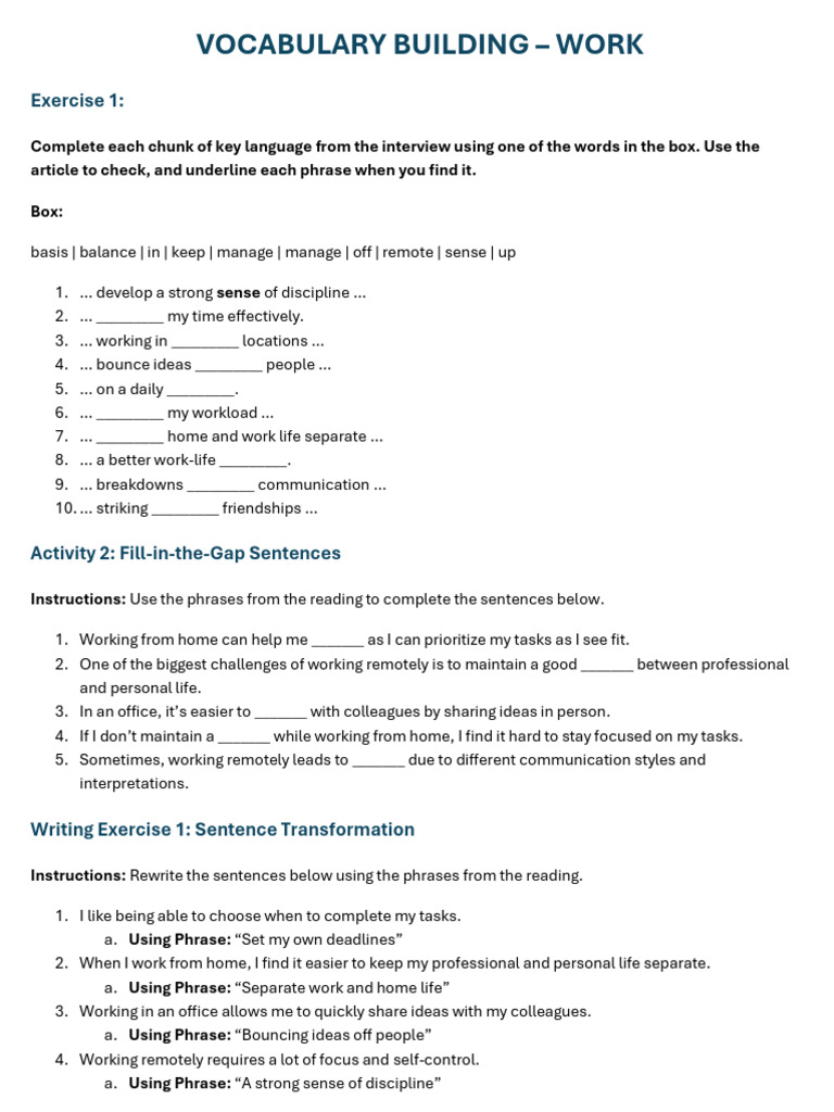 Activity 1 Phrase Matching | PDF | Communication | Workplace