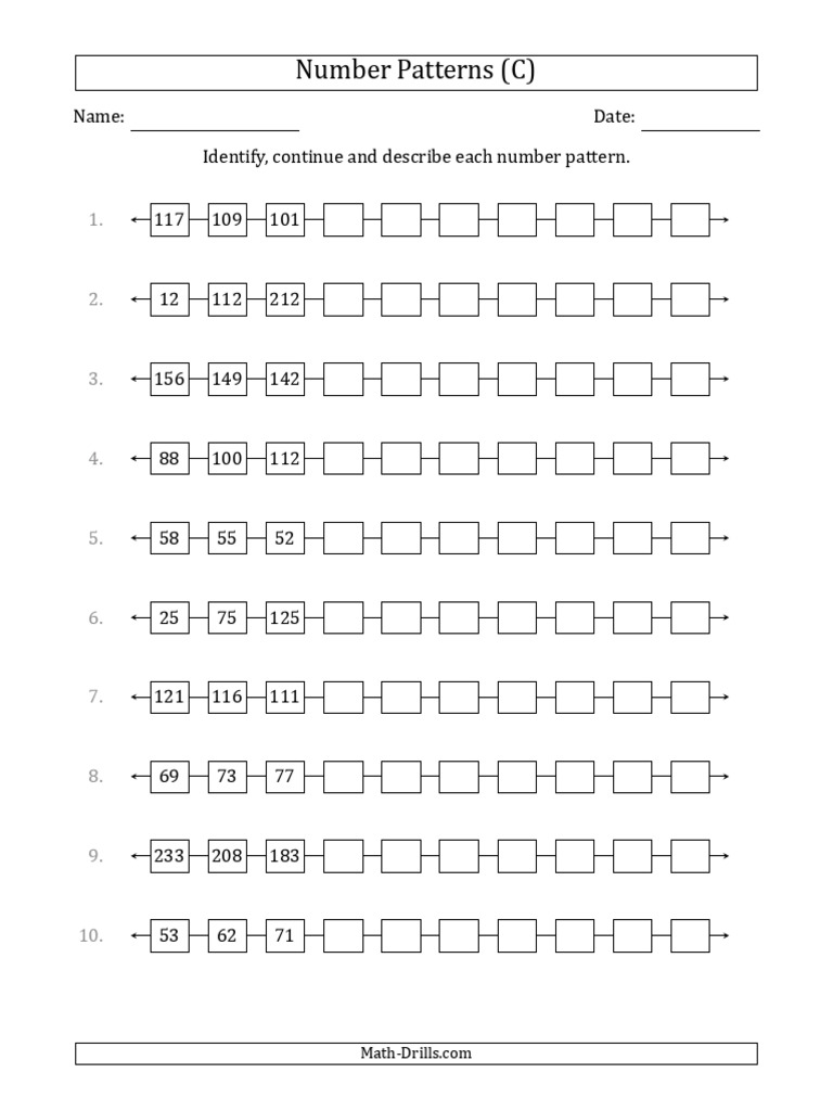 Number Patterns First3 Both 003qp.1547060229 | PDF | Teaching Methods ...