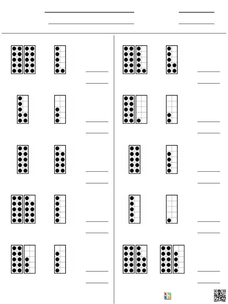 Subtracting Dot Figures Twenty | PDF