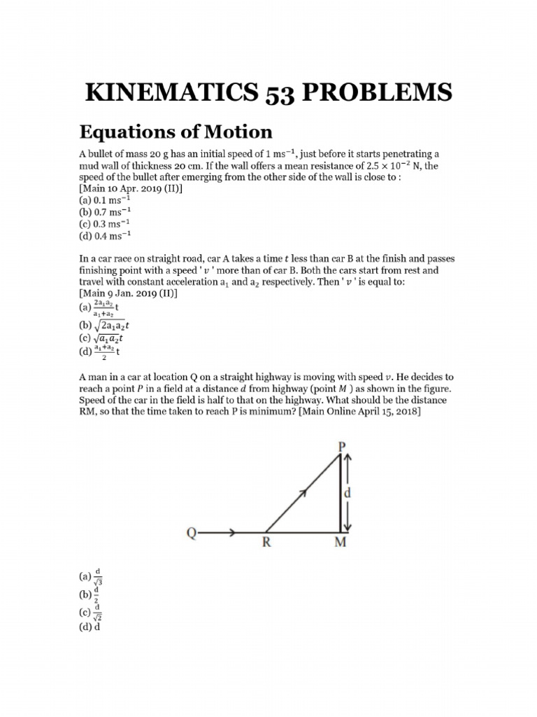 Kinematics 2 | PDF