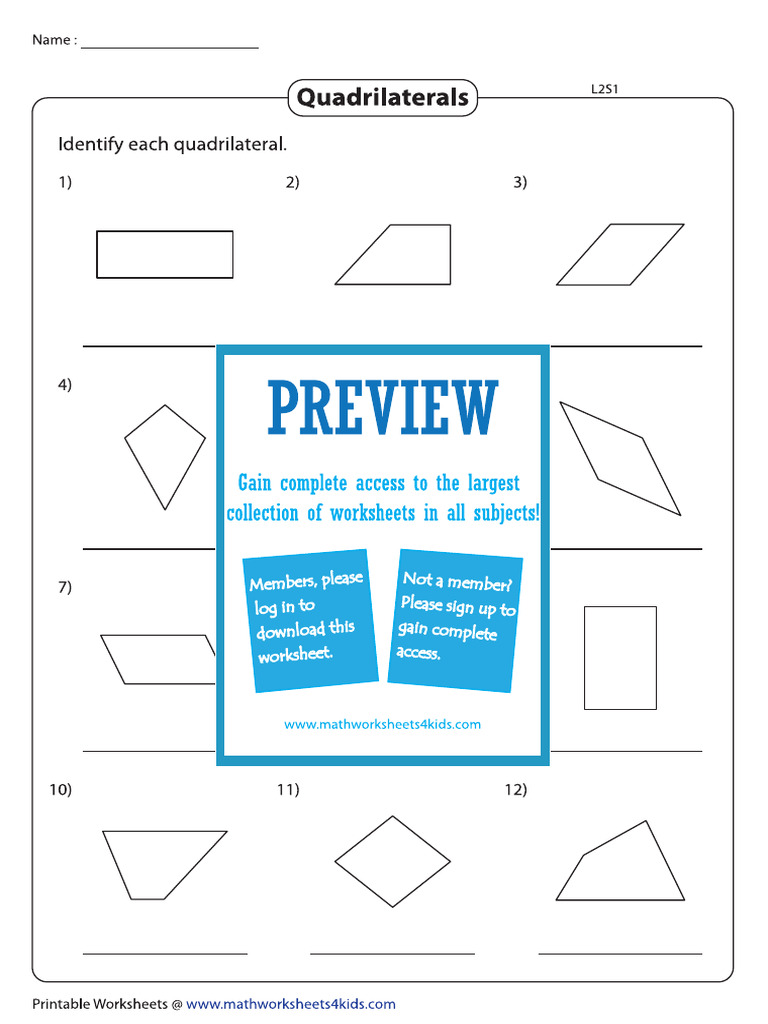 Rhombus Worksheet 3 | PDF