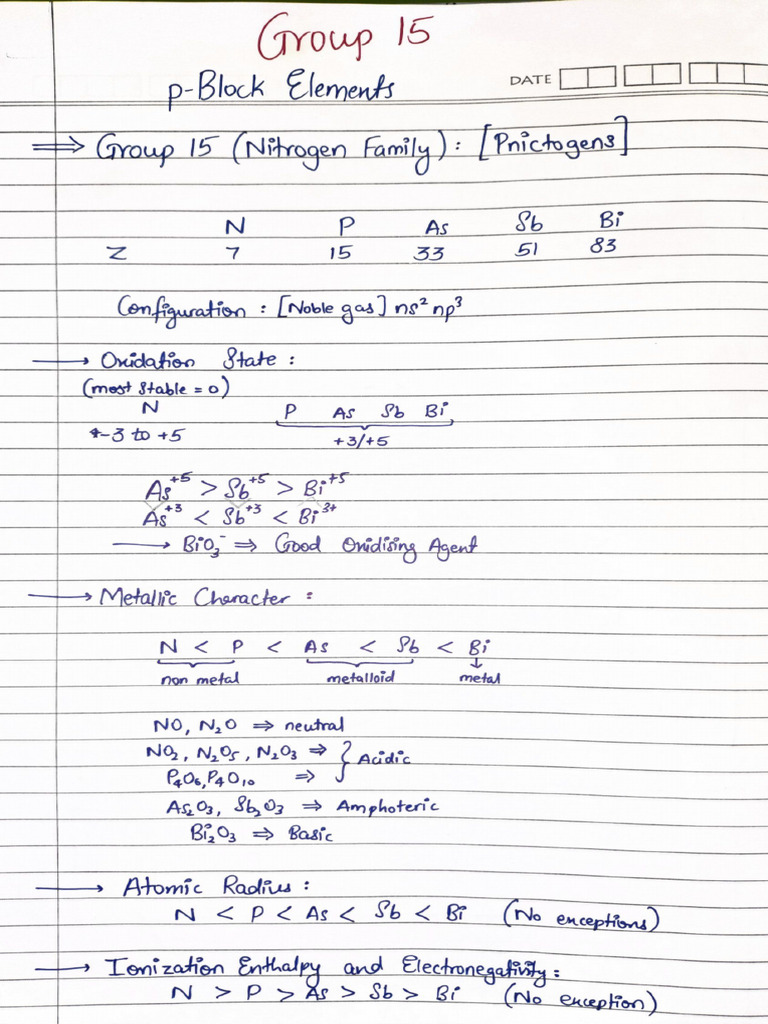 Group 15 Elements, JEE | PDF