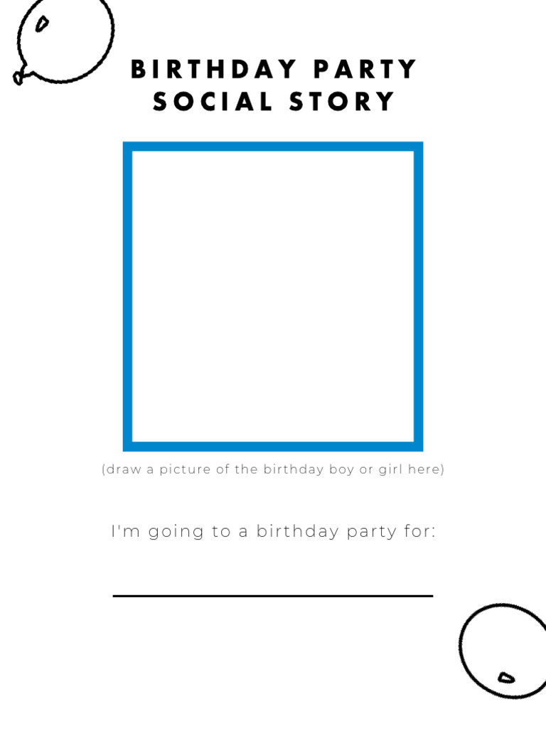 Birthday Party Social Story Template | PDF
