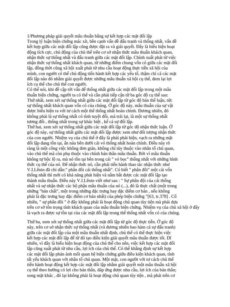 Trong lý luận biện chứng mác xít-Maclenin | PDF