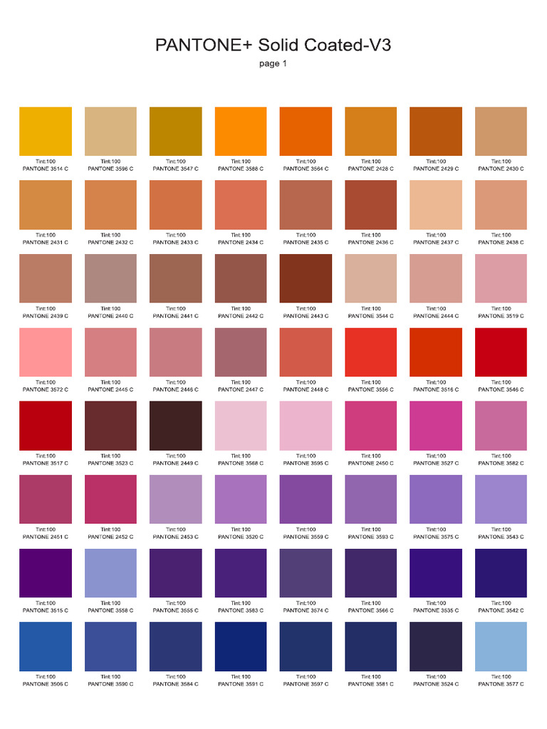 Pantone Solid Coated Muestras Pdfx4 | PDF