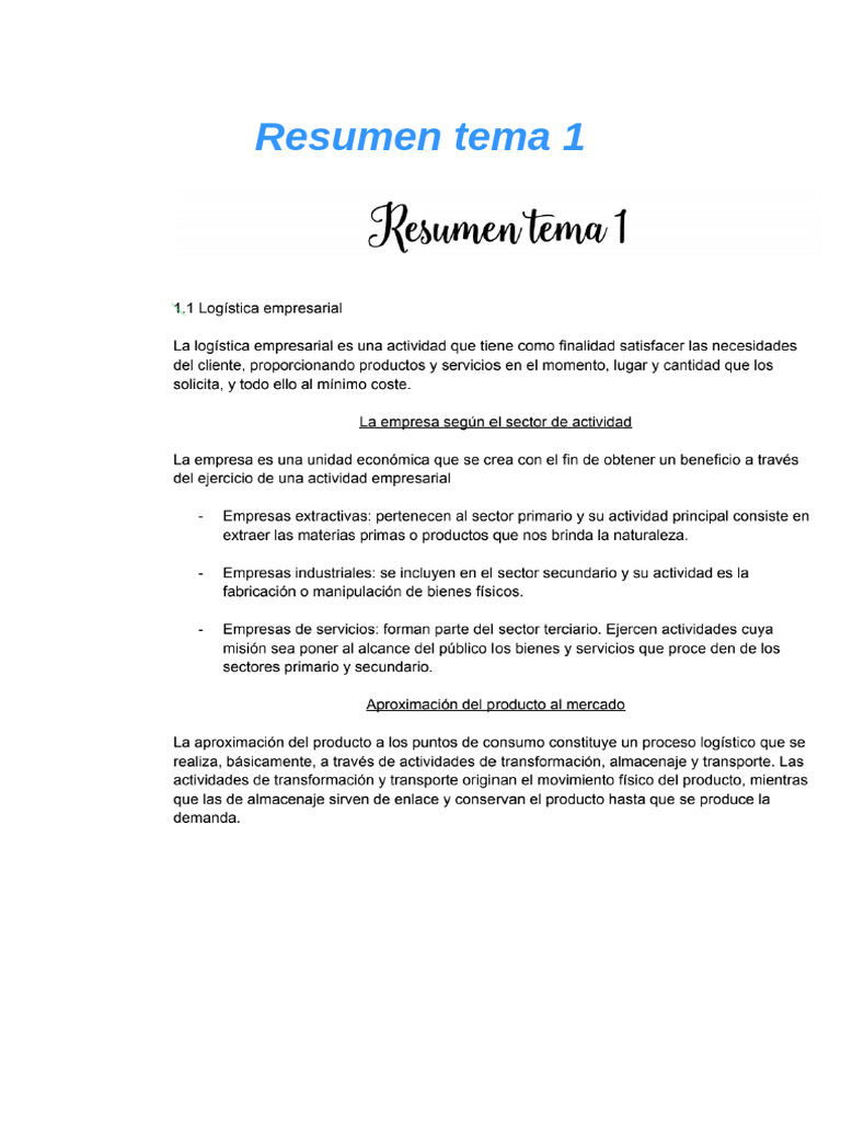 Resumen Tema 1-1 | PDF