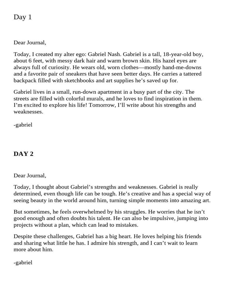 Fictional Journal Gabriel Soguilon | PDF