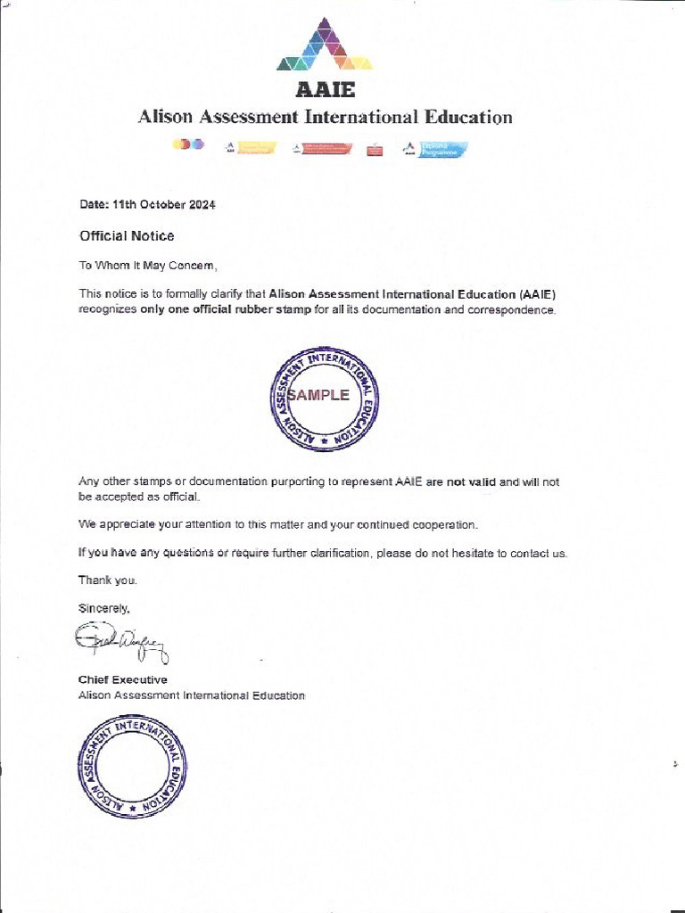 AAIE Circular STAMP | PDF