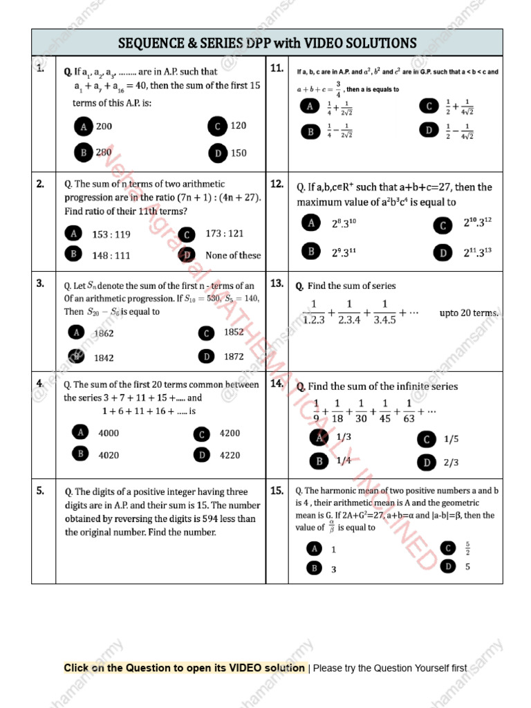DPP 3.0 SEQUENCE & SERIES | PDF
