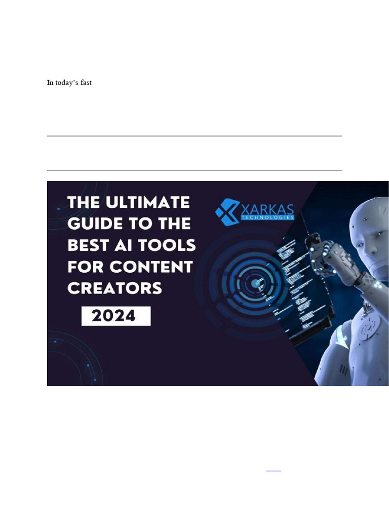 The Ultimate Guide To The Best AI Tools For Content Creators in 2024 ...