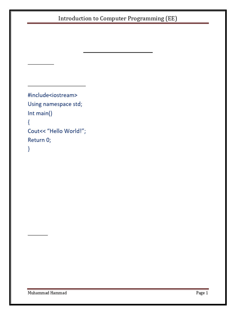 Lab 01 | PDF | Parameter (Computer Programming) | C++ Lab 01 | PDF | Parameter (Computer Programming) | C++