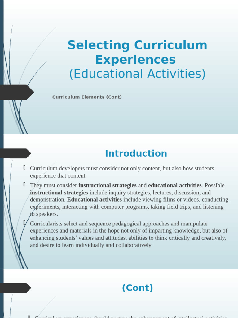 Curriculum Design for Educators | PDF | Learning | Experience