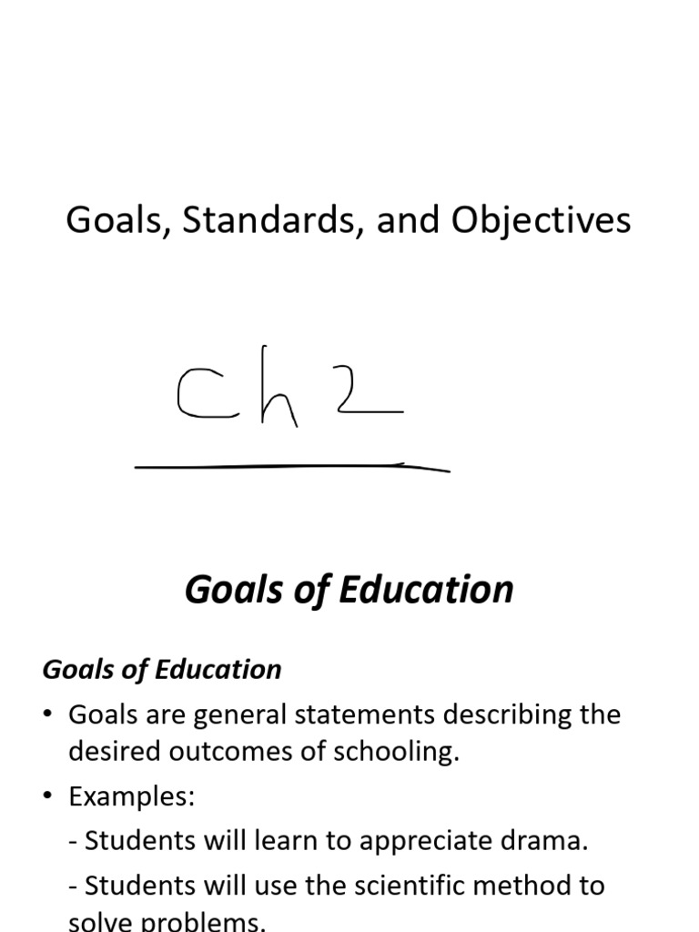 Goals, Standards and Objectives | PDF | Reading Comprehension ...