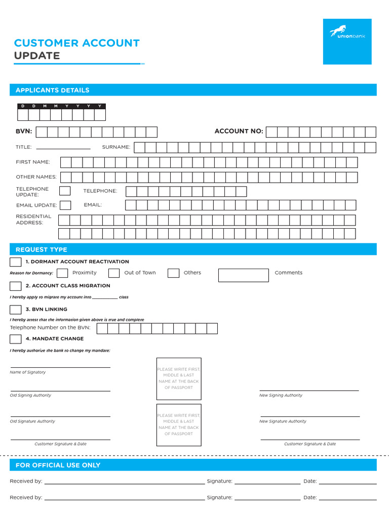 Account Update Reactivation Form | PDF
