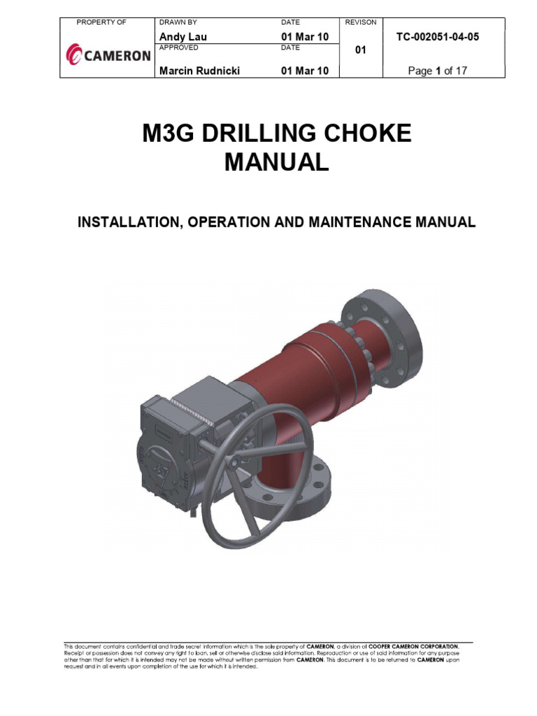 M3G Drilling Choke | PDF | Technology & Engineering