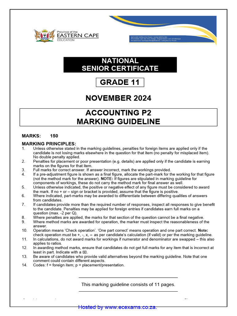 ACCOUNTING P2 MEMO GR11 NOV 2024 ENG - Watermark | PDF | Value Added Tax | Banks