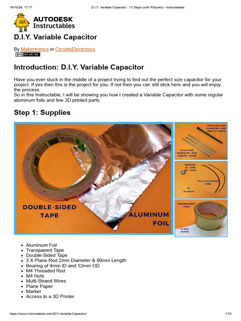 DIY Variable Capacitor Guide | PDF | Capacitor | Capacitance