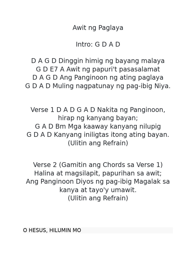 Awit NG Paglaya | PDF