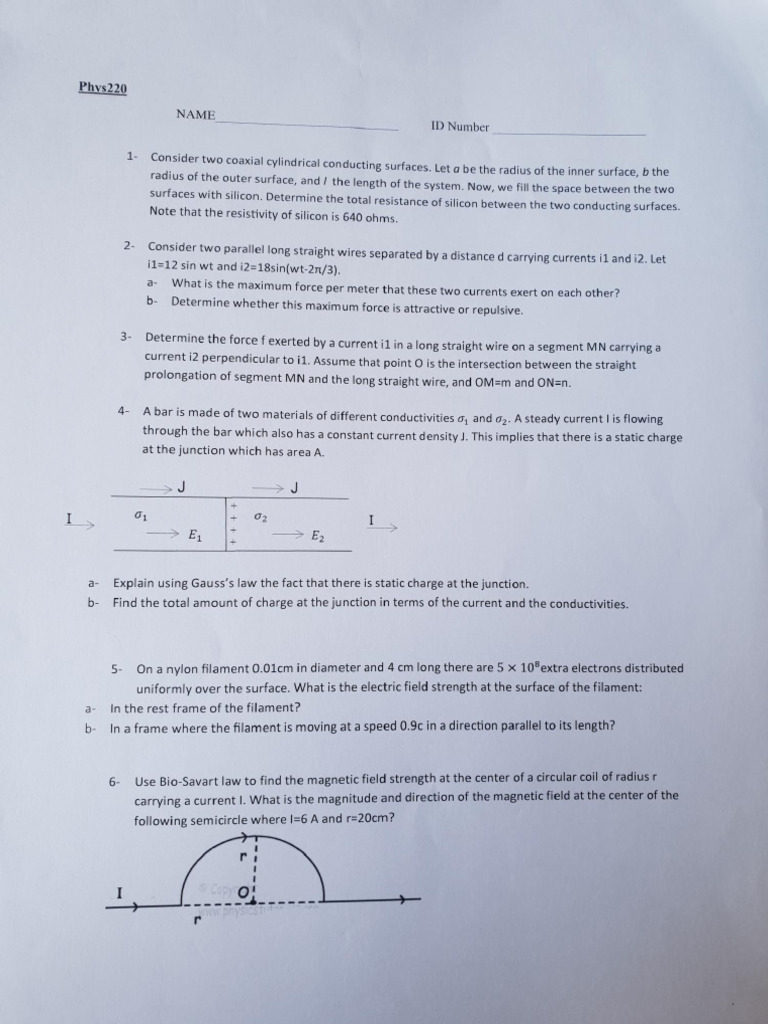 PHYS 220 - Exam 2 | PDF