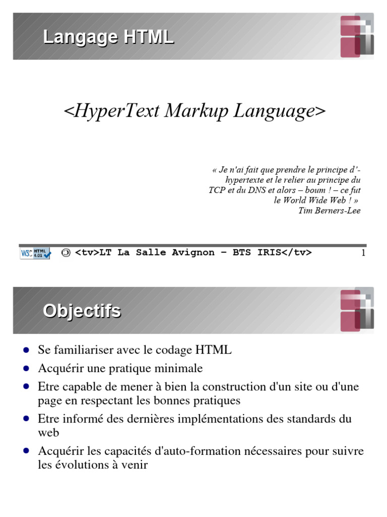 Cours HTML | PDF | XML | XHTML