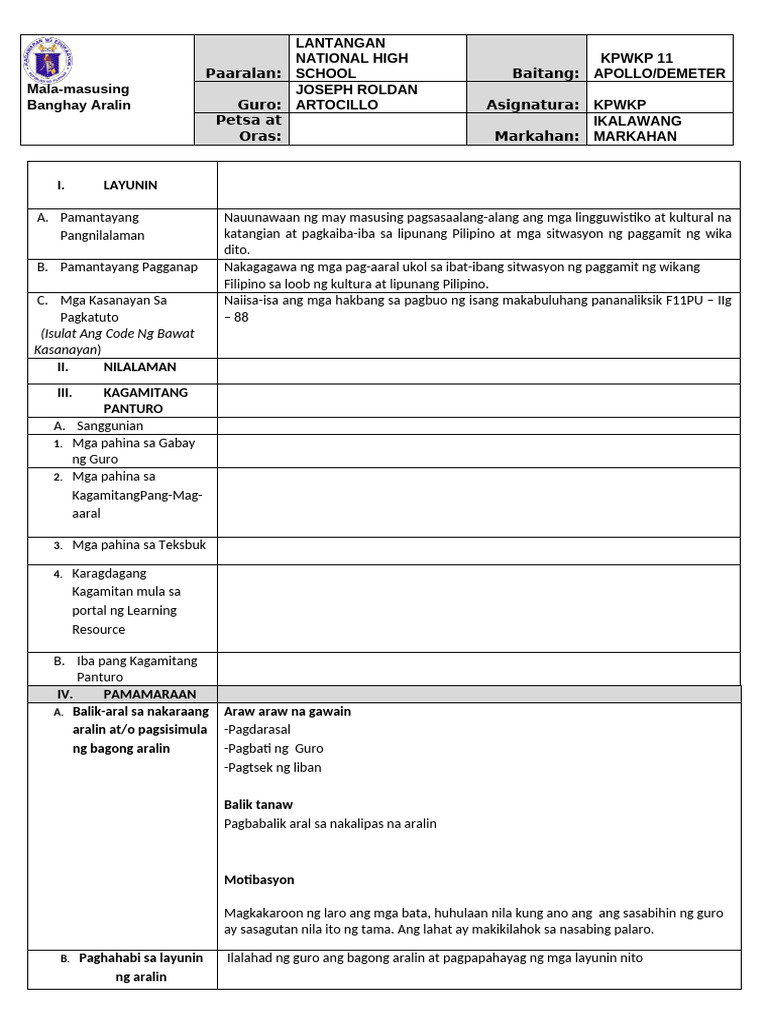 DLP Pananaliksik | PDF