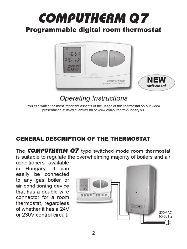 Computherm Q7 ENG Manual | PDF | Thermostat | Electrical Engineering