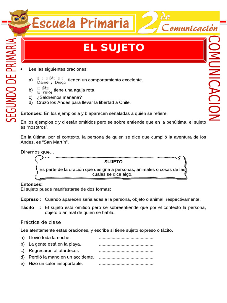El-Sujeto Segundo Grado | PDF
