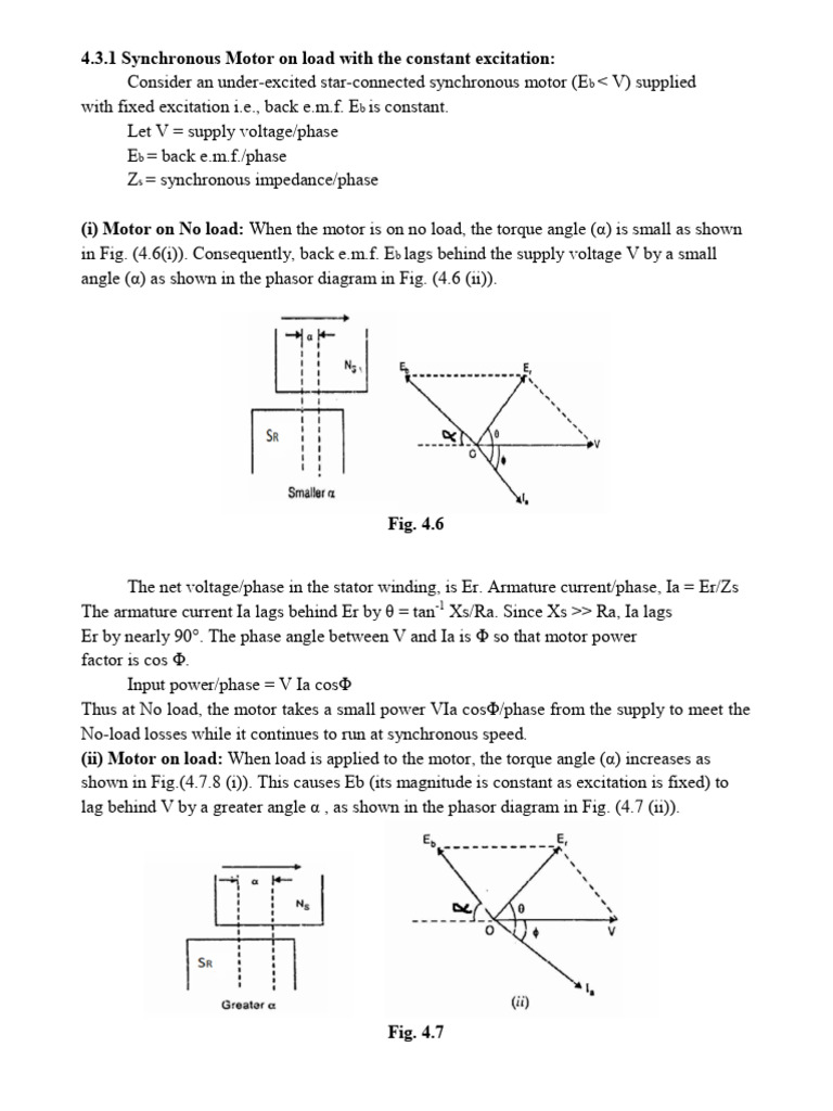 Synchronous Motor Power Factor Analysis | PDF | Electric Power ...