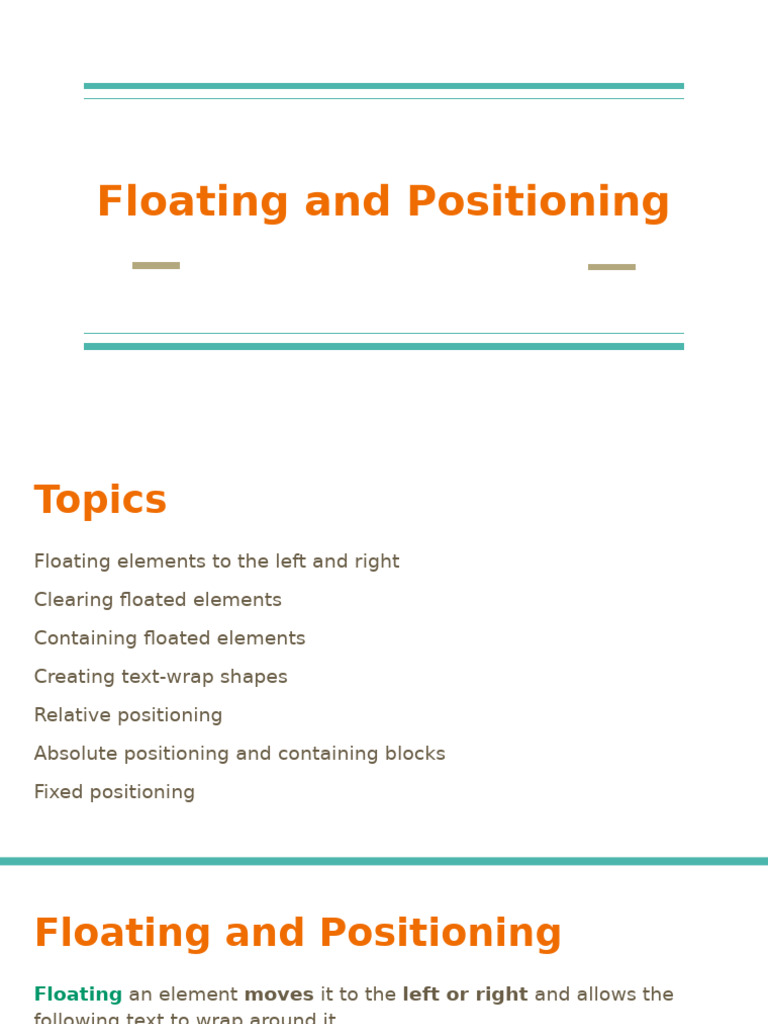 Introduction To Cascading Style Sheet Part III | PDF | Page Layout | Html Element