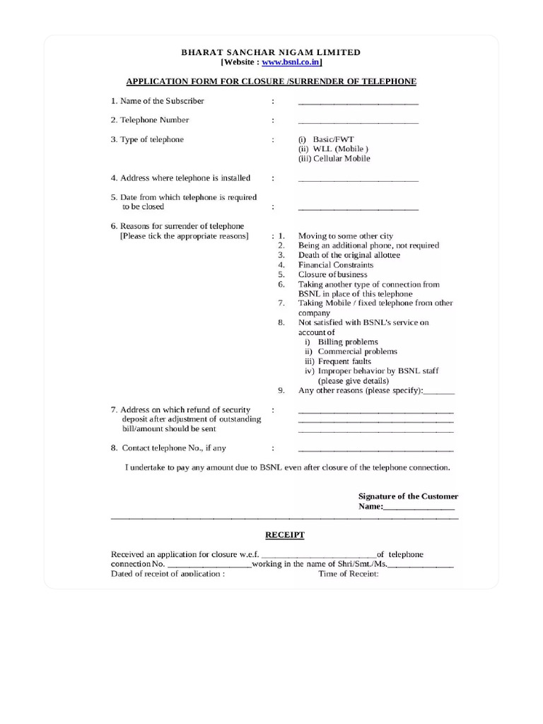 Phone Surrender - Doc by Bhanot - Bsnl-Surrender-Form PDF - PDF Archive | PDF