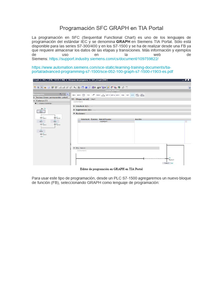 Programación SFC GRAPH en TIA Portal | PDF | Programa de computadora ...