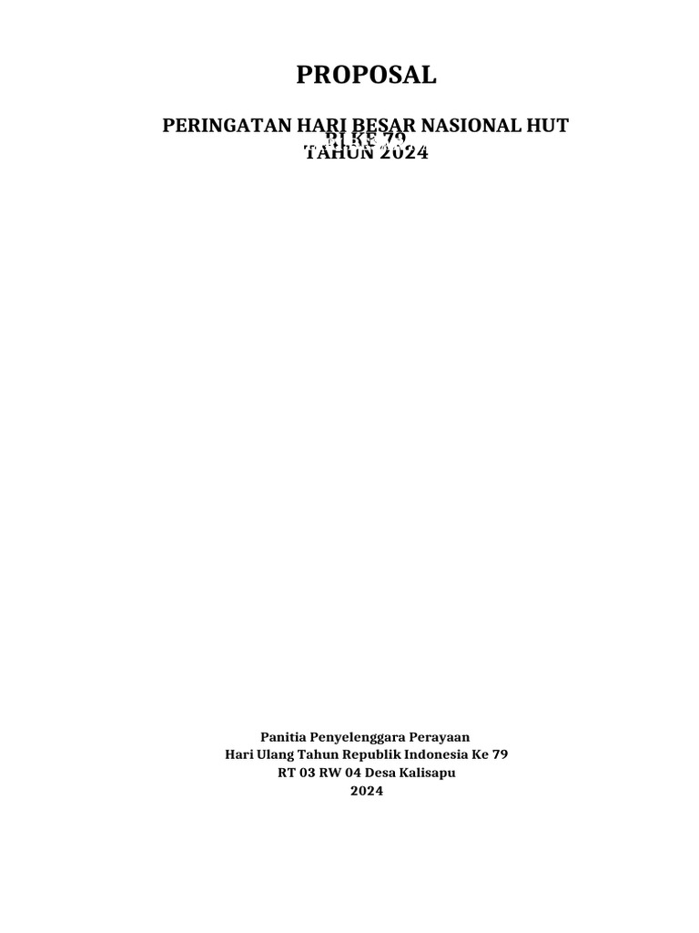 PROPOSAL HUT RI 79 Fix | PDF