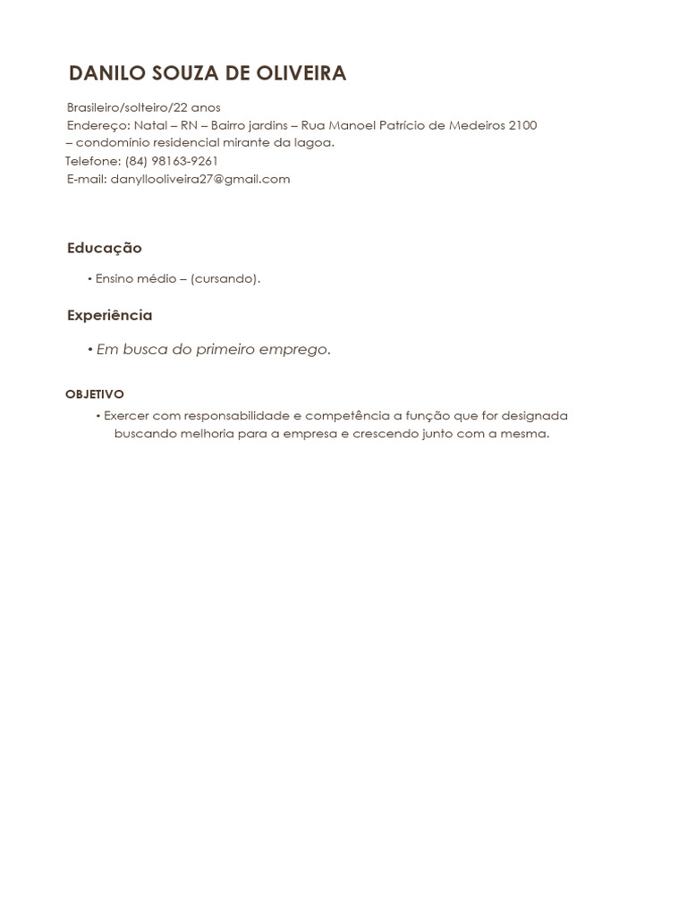 Currículo Danilo | PDF | Bem-estar