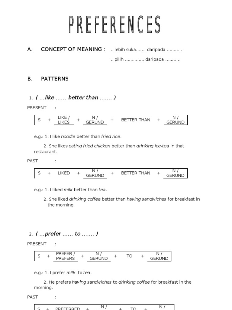 CONCEPT of Preferences | PDF | Eating Behaviors Of Humans | Food And Drink