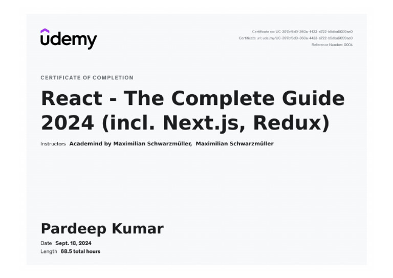 ReactJS Certificate | PDF