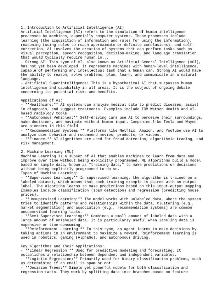 Complete_Expanded_AI_Interview_Topics | PDF | Artificial Intelligence | Intelligence (AI ...