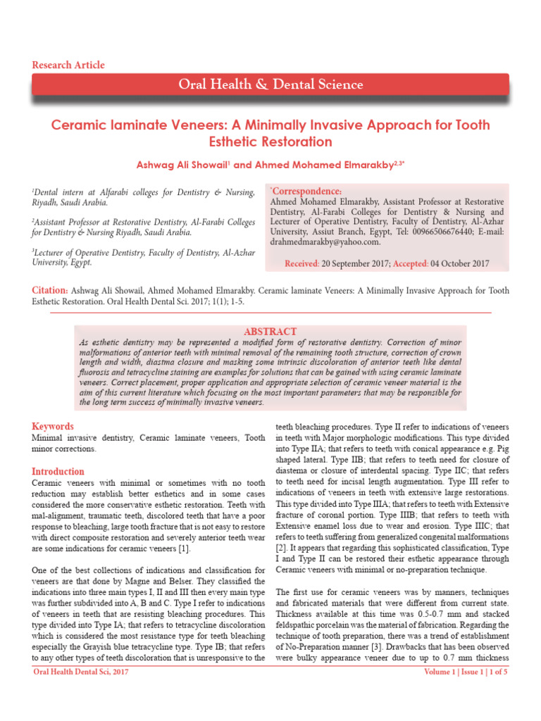 Ceramic Laminate Veneers A Minimally Invasive Approach For Tooth ...