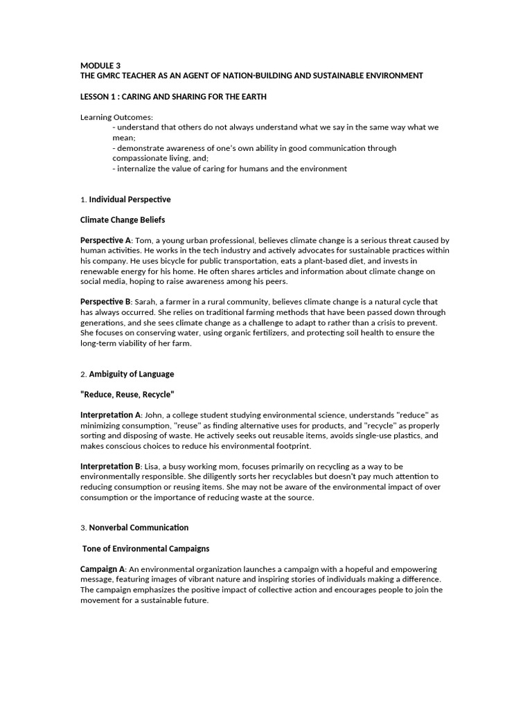 MODULE 3.docx GMRC REPORT | PDF | Sustainability | Environmentalism
