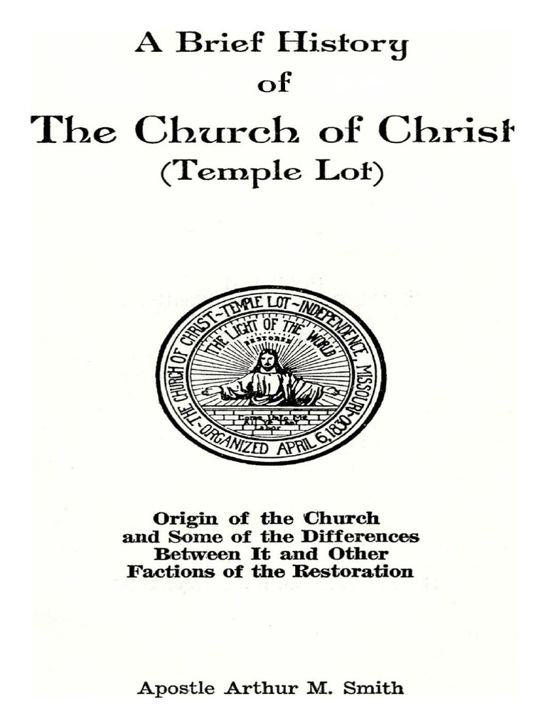 History of the Church of Christ (Temple Lot) | PDF | Joseph Smith ...